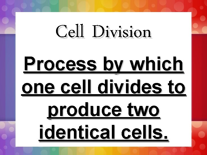 Cell Division Mitosis Notes Primary Learning Objective To