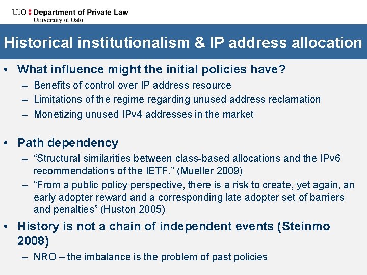Historical Institutionalism and the Quest of Developing Countries