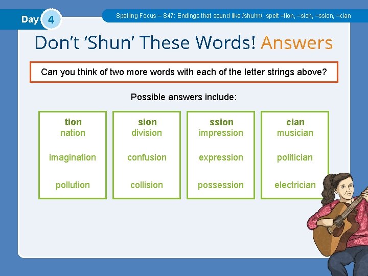 Starter Day 4 Spelling Focus S 47 Endings