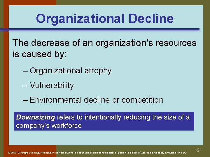 Chapter Nine Organization Size Life Cycle and Decline