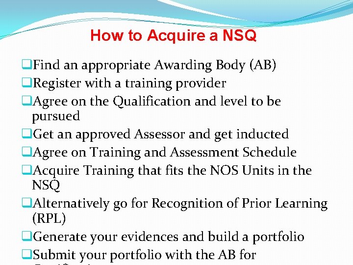 Overview of the Nigerian Skills Qualifications Framework NSQF