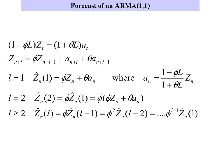 Forecasting II forecasting with ARMA models There are