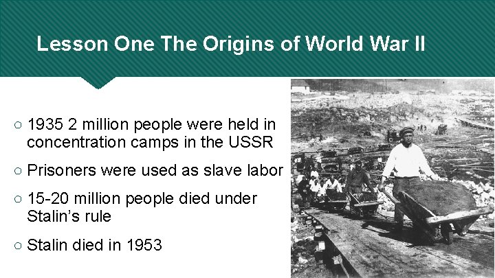 Lesson One The Origins of World War II