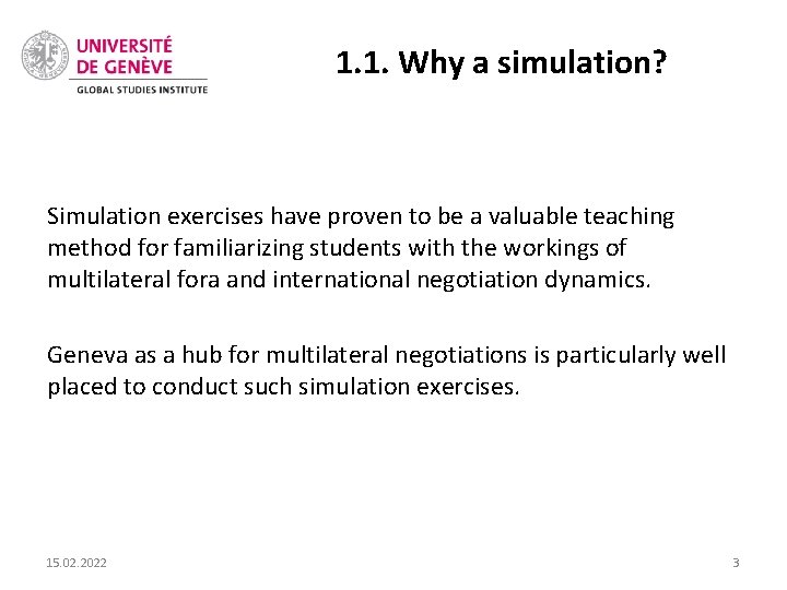 Global Governance VII Simulation of negotiations on nuclear