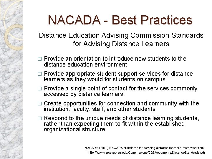 Enhance the Experience for Distance Learners by Building