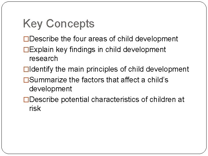 Child Development Principles Vocabulary Terms Cognitive AtRisk Development