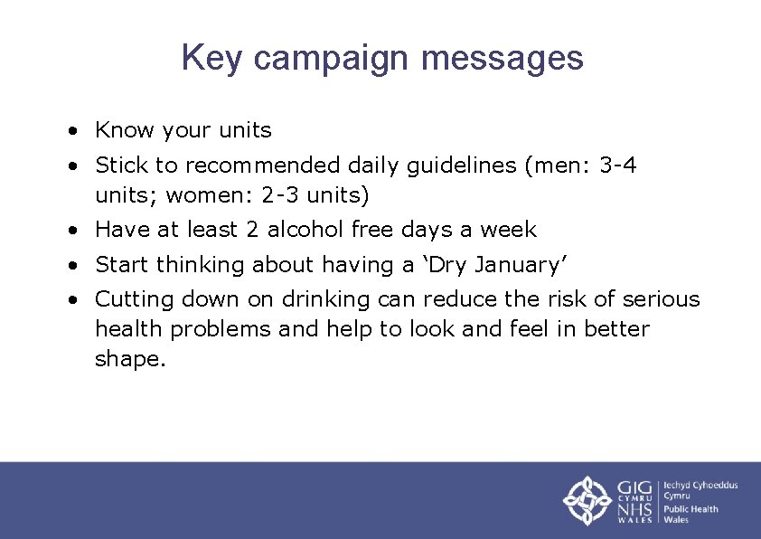 10 th November 2014 Alcohol Awareness Week Campaign