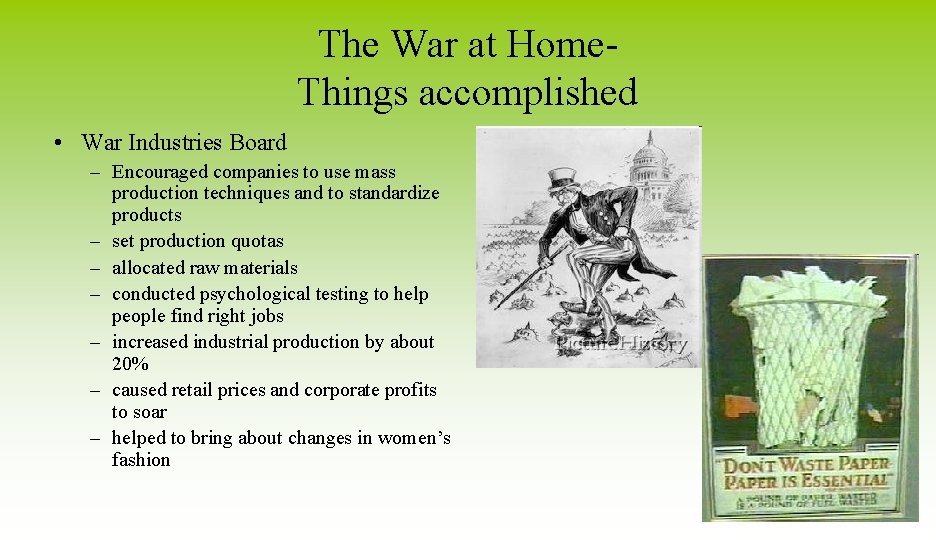 Chapter 21 World War I Section 2 Building
