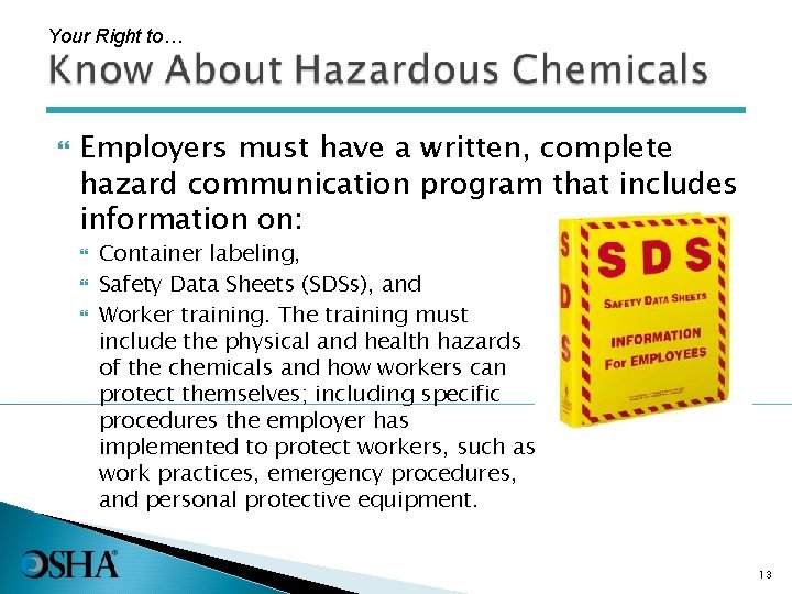 Introduction to OSHA 2 hour Lesson Directorate of