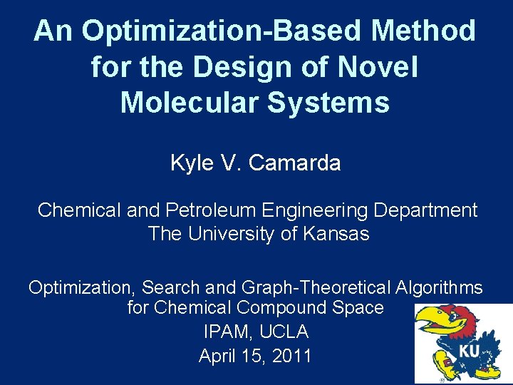 An OptimizationBased Method for the Design of Novel