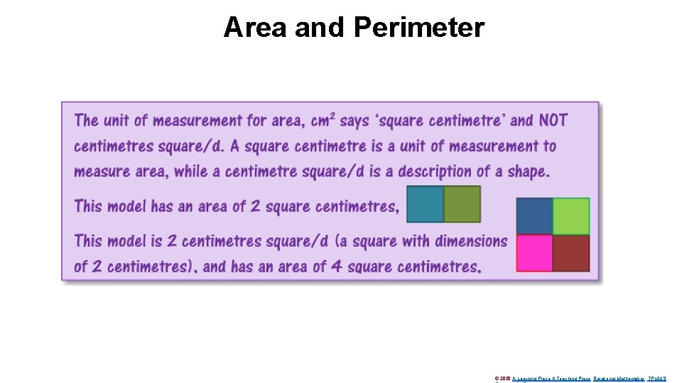 Area and Perimeter 2020 A Learning Place A