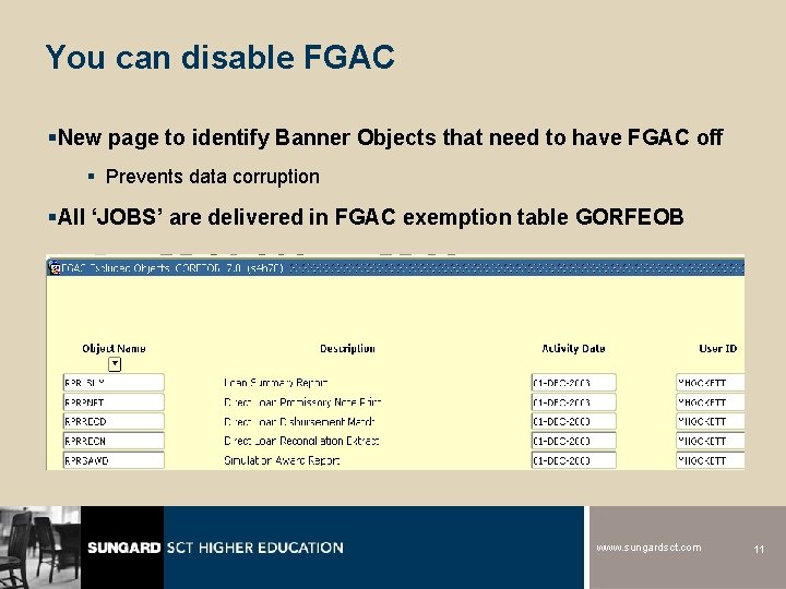 Banner 7 0 FGAC for VBS and PII