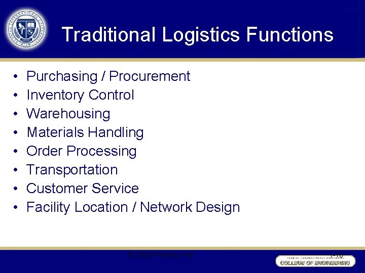 CHAPTER 1 Logistics and the Supply Chain Learning