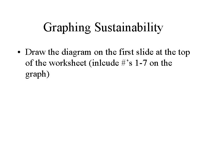 Graphing Sustainability Draw the diagram on the first