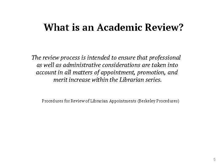 Academic Review Workshop Fall 2020 Hosted by LAUCB