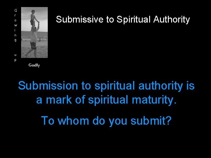 Growingup Godly Submissive to Spiritual Authority G r