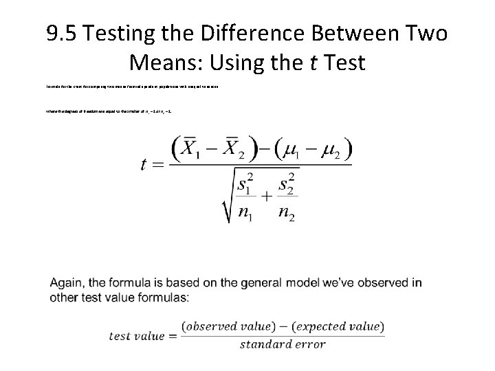 Chapter 9 Testing the Difference Between Two Means