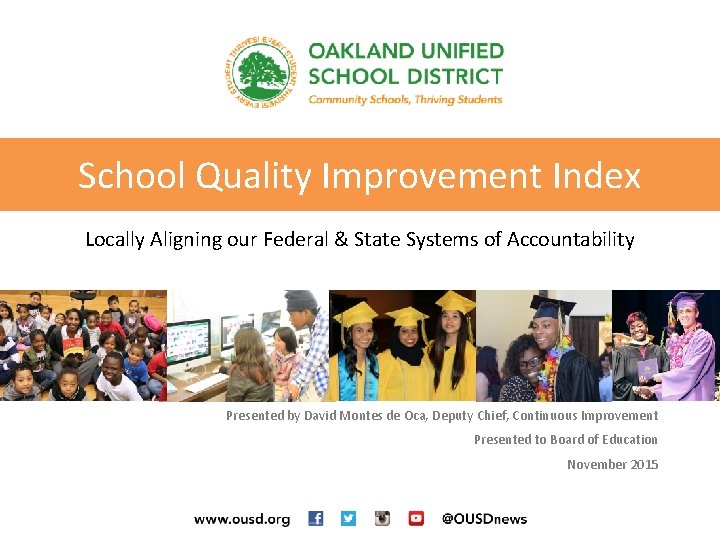 School Quality Improvement Index Locally Aligning our Federal