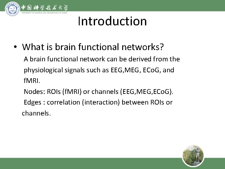 Cluster structure and localization of brain functional networks