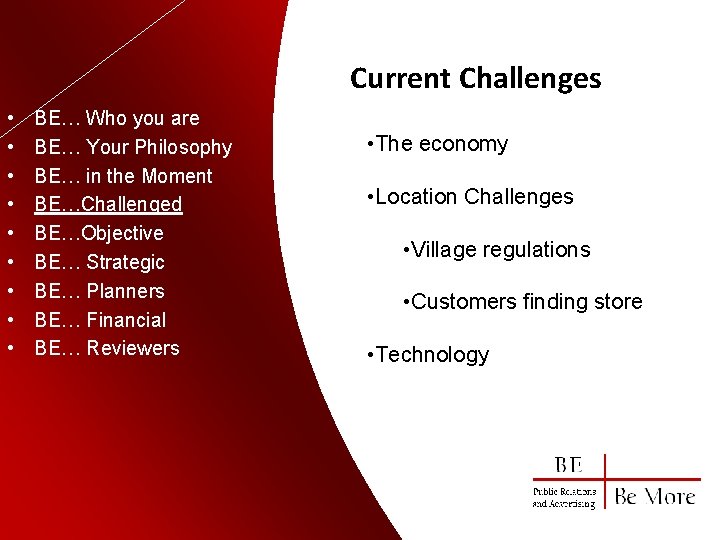 BE Public Relations and Advertising Rachel Bartels Tom