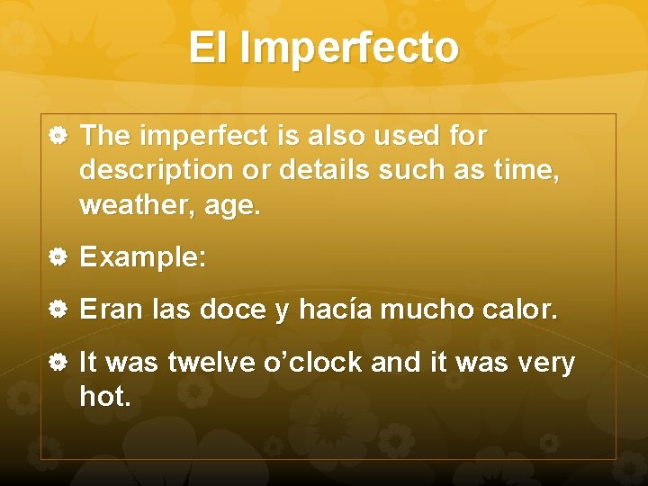 El Imperfecto Espaol 3 Avancemos 3 Unidad 1