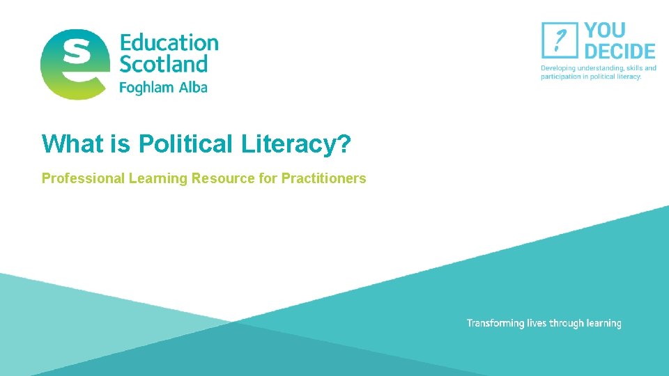What is Political Literacy Professional Learning Resource for