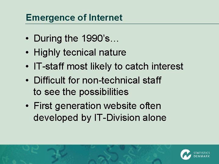 Managing Internet in a Statistical Institution By Leon