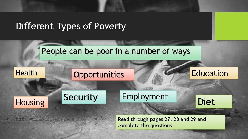 Poverty in the UK Learning Intentions Explaining causes