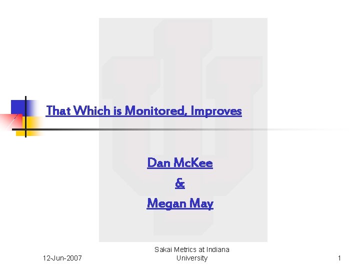 That Which is Monitored Improves Dan Mc Kee