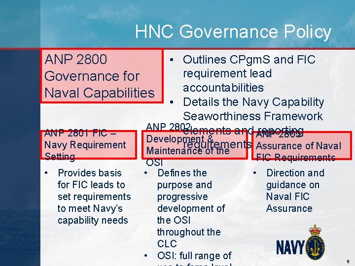 Implementing Navys Governance Regime into the Future Force