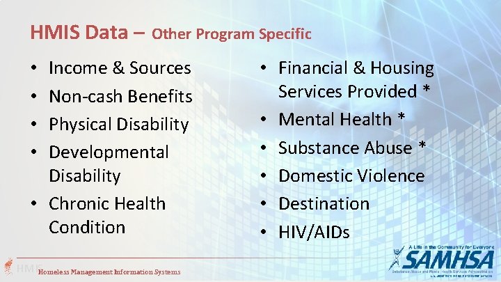 HMIS 101 Homeless Management Information System HMIS James