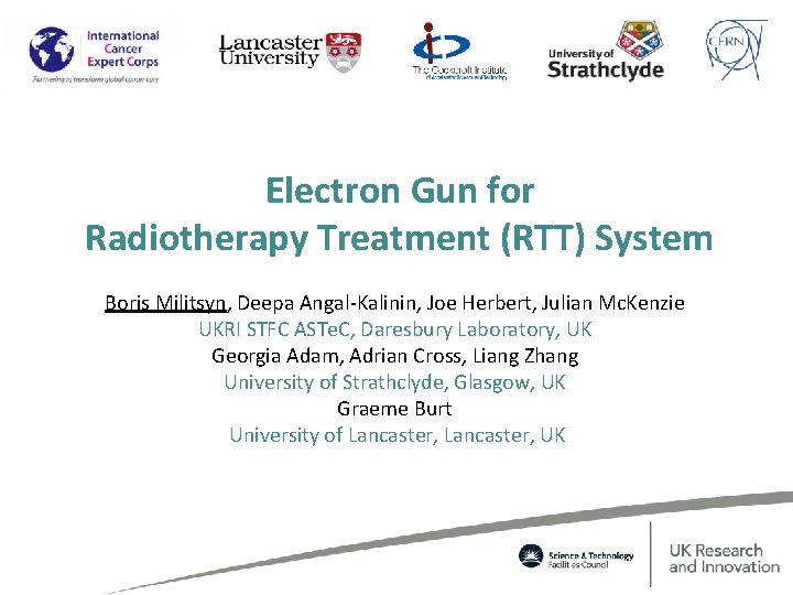 Electron Gun for Radiotherapy Treatment RTT System Boris