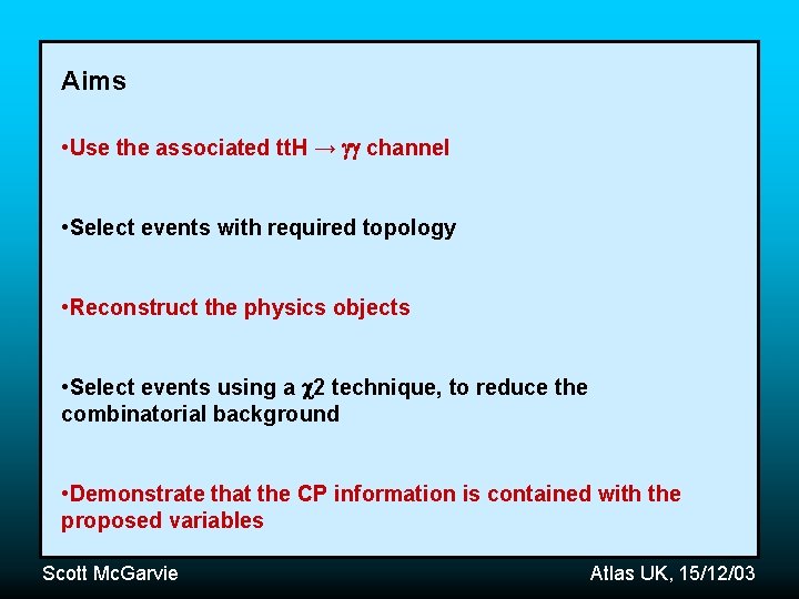 Scott Mc Garvie Determining the CP Properties of