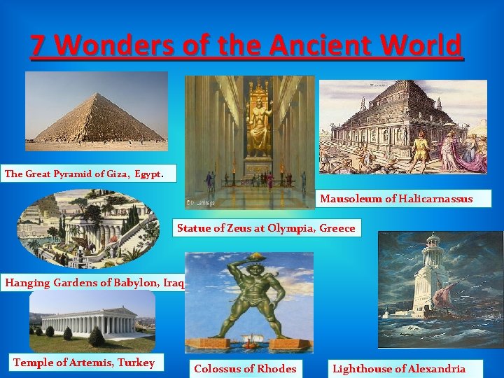 The 7 Wonders of the Ancient World And