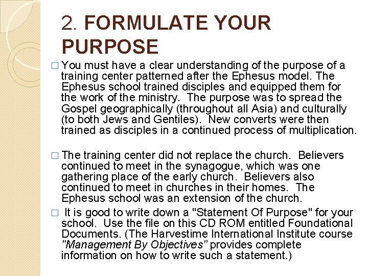 How To Set Up A Harvestime Immediate Institute