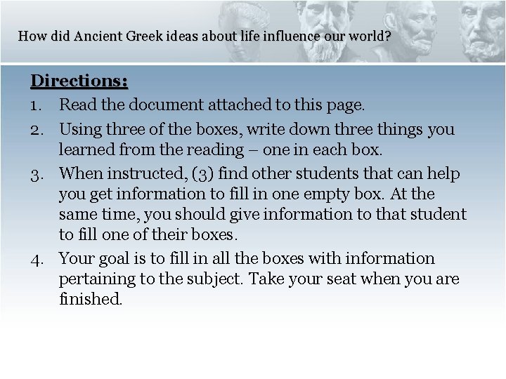 Greek Culture Aim How did Ancient Greece influence