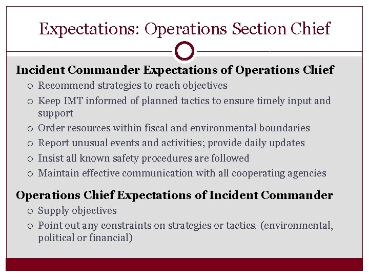 Public Health Incident Leadership MODULE 3 ROLES RESPONSIBILITIES
