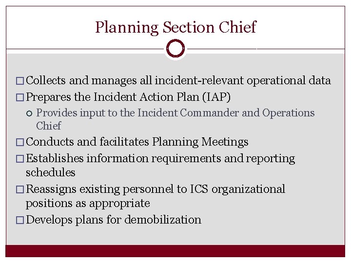 Public Health Incident Leadership MODULE 3 ROLES RESPONSIBILITIES