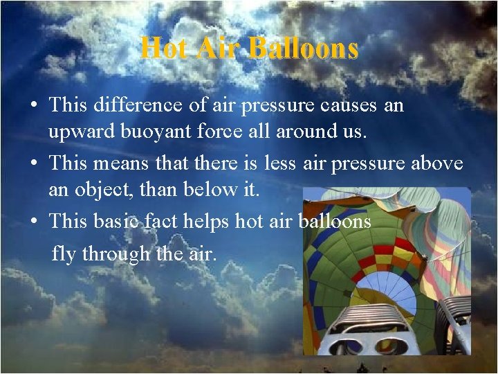 Air Pressure and Hot Air Balloons Partnership for