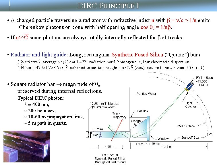 DIRC THE PARTICLE IDENTIFICATION SYSTEM FOR BABAR Outline