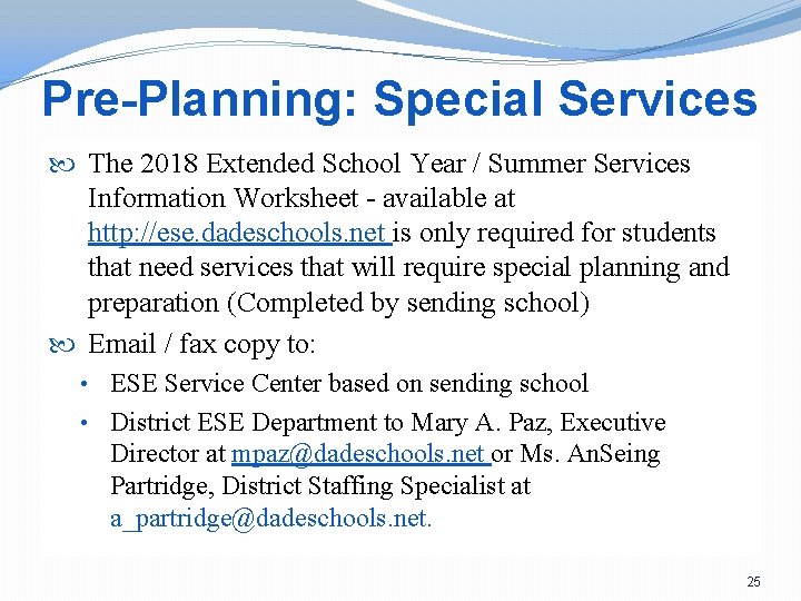 Extended School Year Services for Students with Disabilities