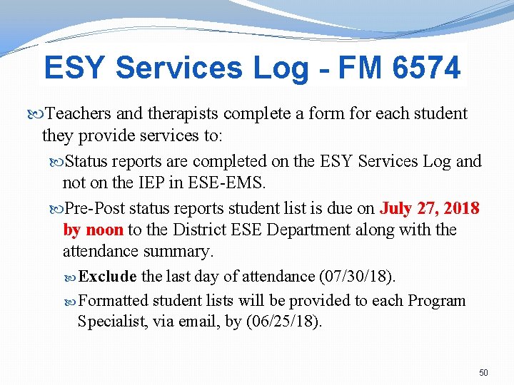 Extended School Year Services for Students with Disabilities