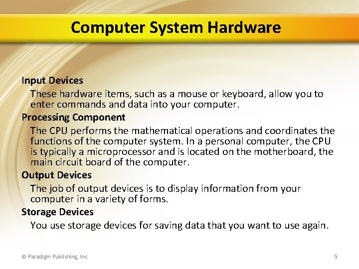 MODULE 1 Computing Essentials Paradigm Publishing Inc 1