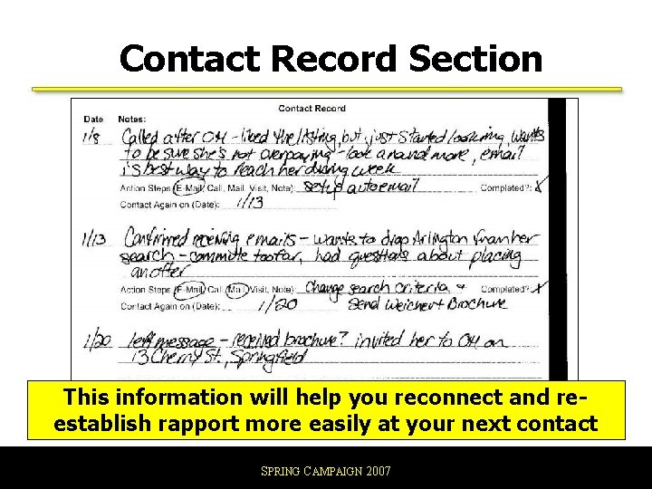 Weekly Training Session The Prospect Follow Up Sheet