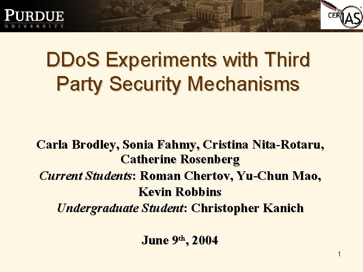 DDo S Experiments with Third Party Security Mechanisms