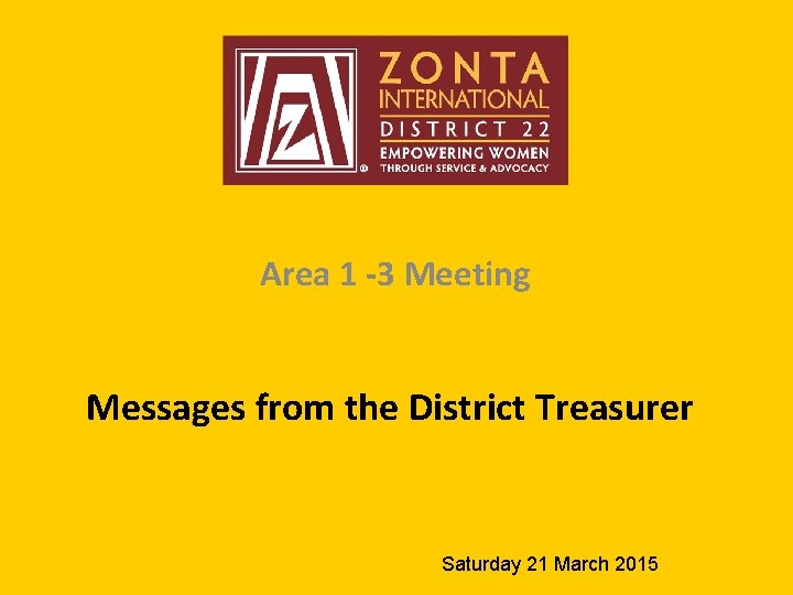 Area 1 3 Meeting Messages from the District