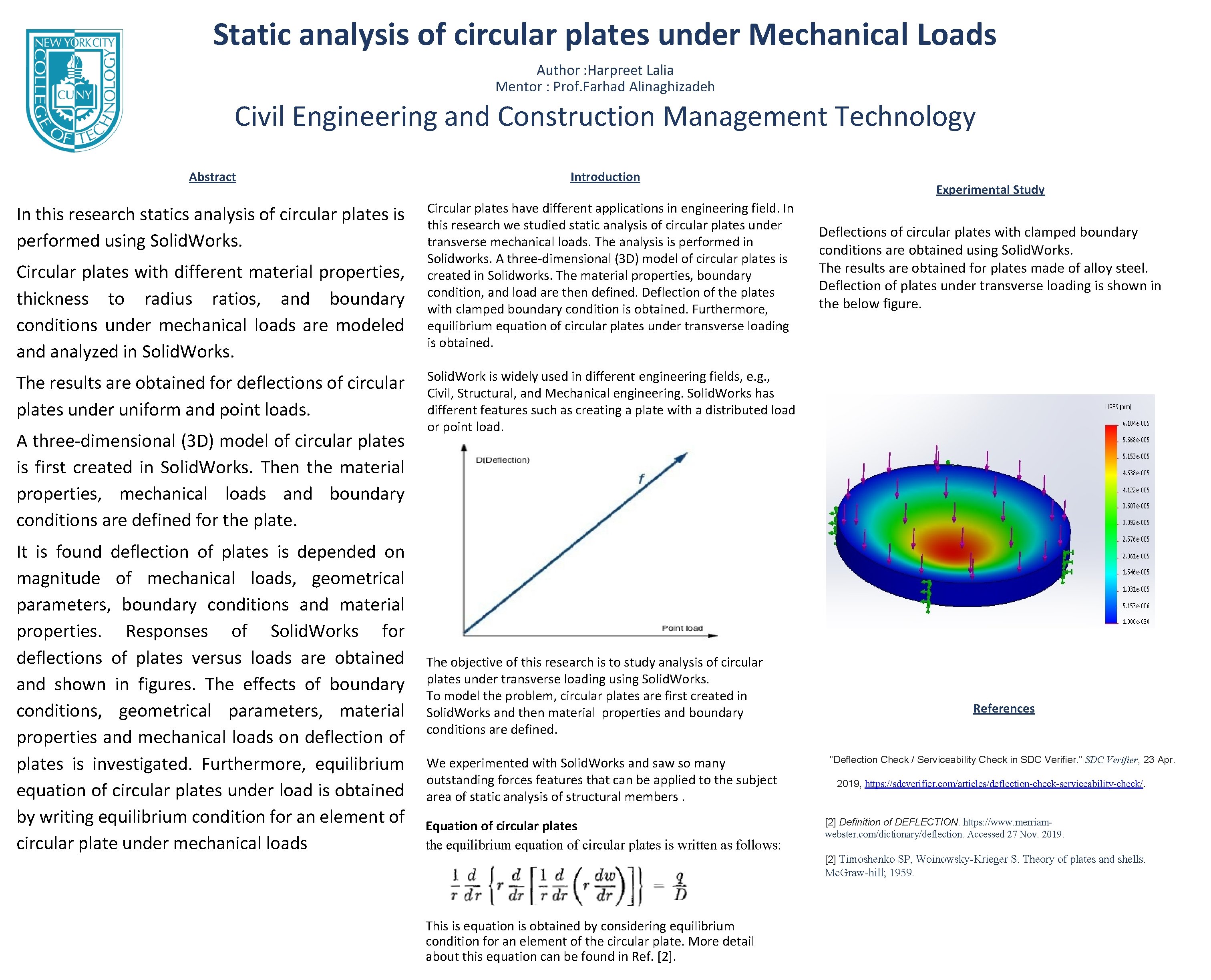 Static analysis of circular plates under Mechanical Loads