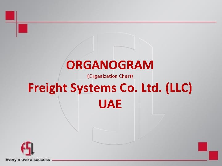 ORGANOGRAM Organization Chart Freight Systems Co Ltd LLC
