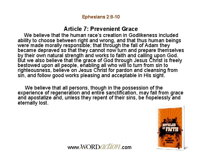 Articles of Faith What Nazarenes Believe Session 5