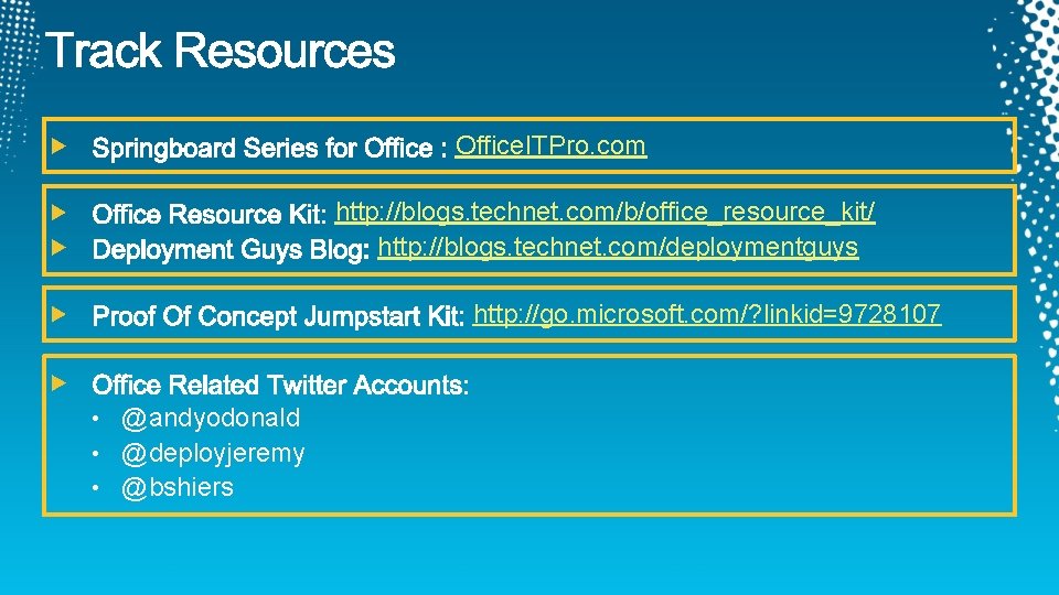 OSP 208 Initiate Deployment By the numbers Deployment